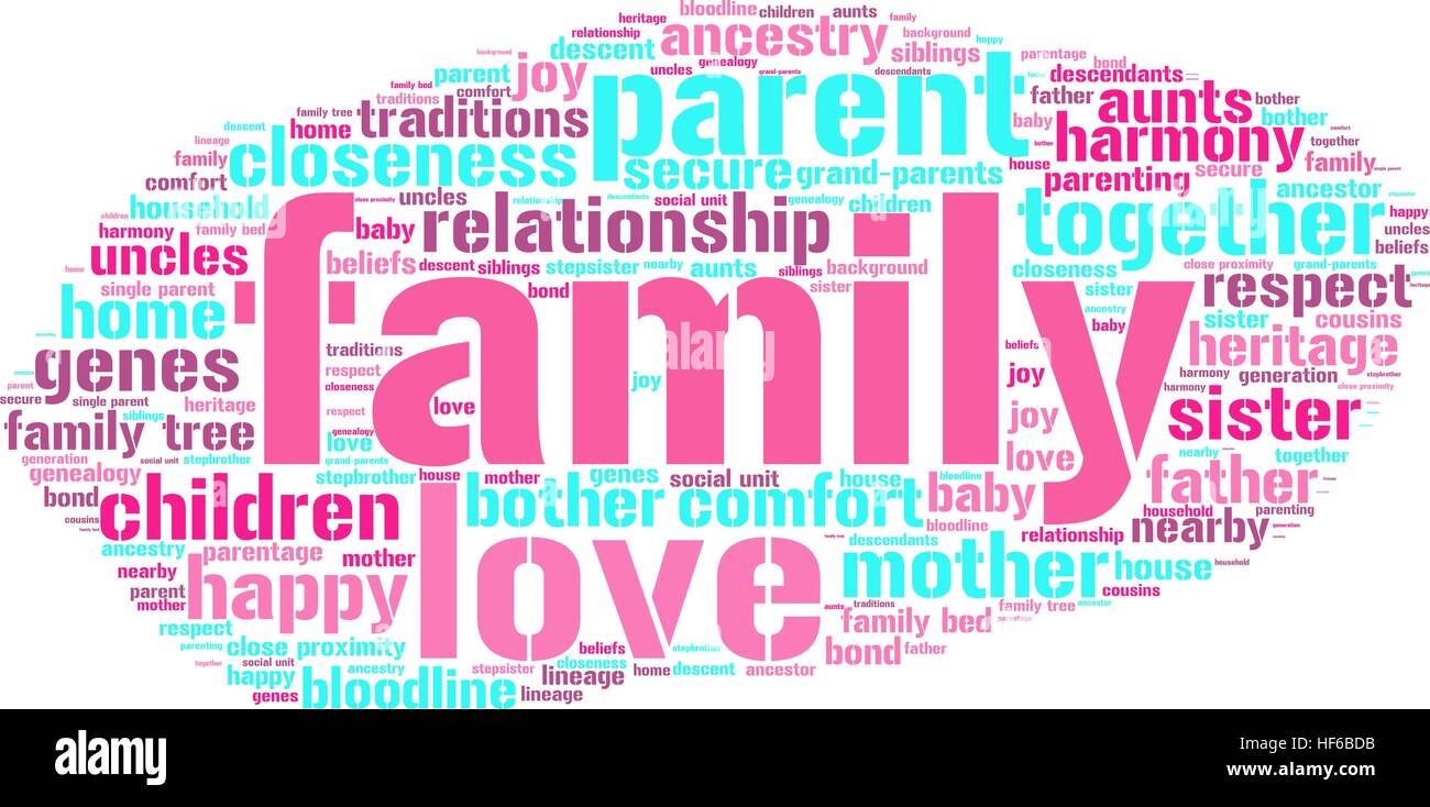 Family word cloud on a white background Stock Vector Image & Art - Alamy