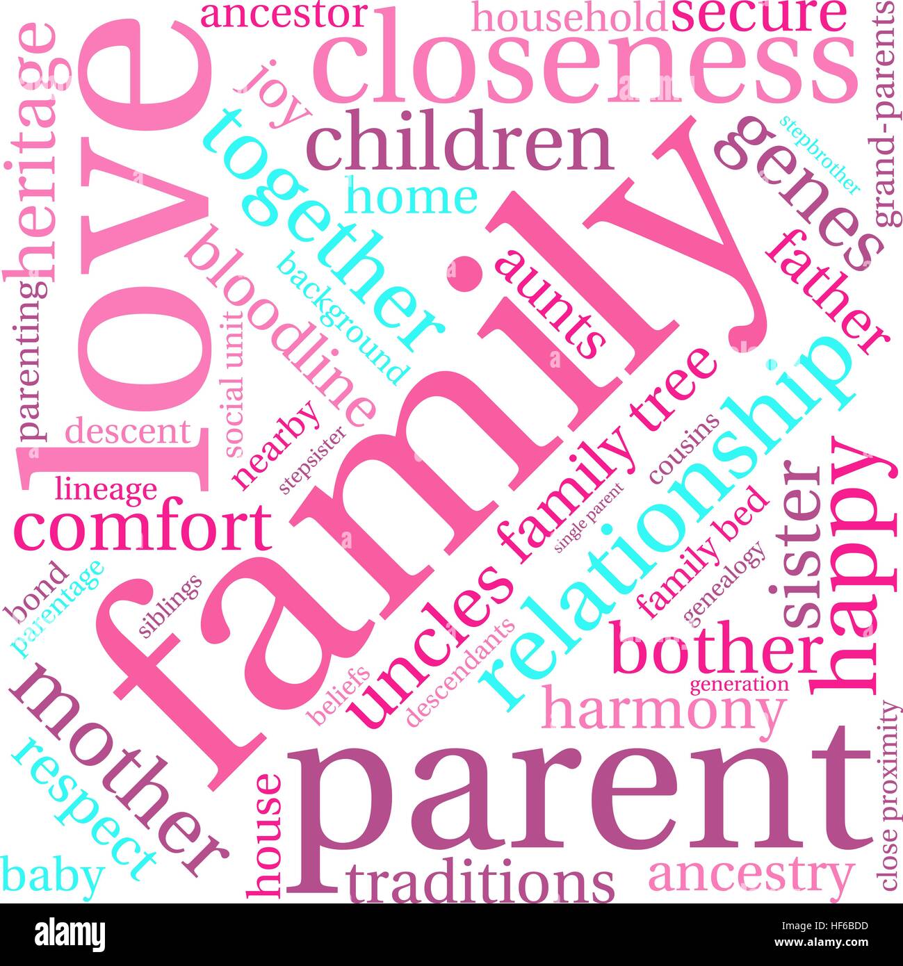 Family word cloud on a white background Stock Vector Image & Art - Alamy