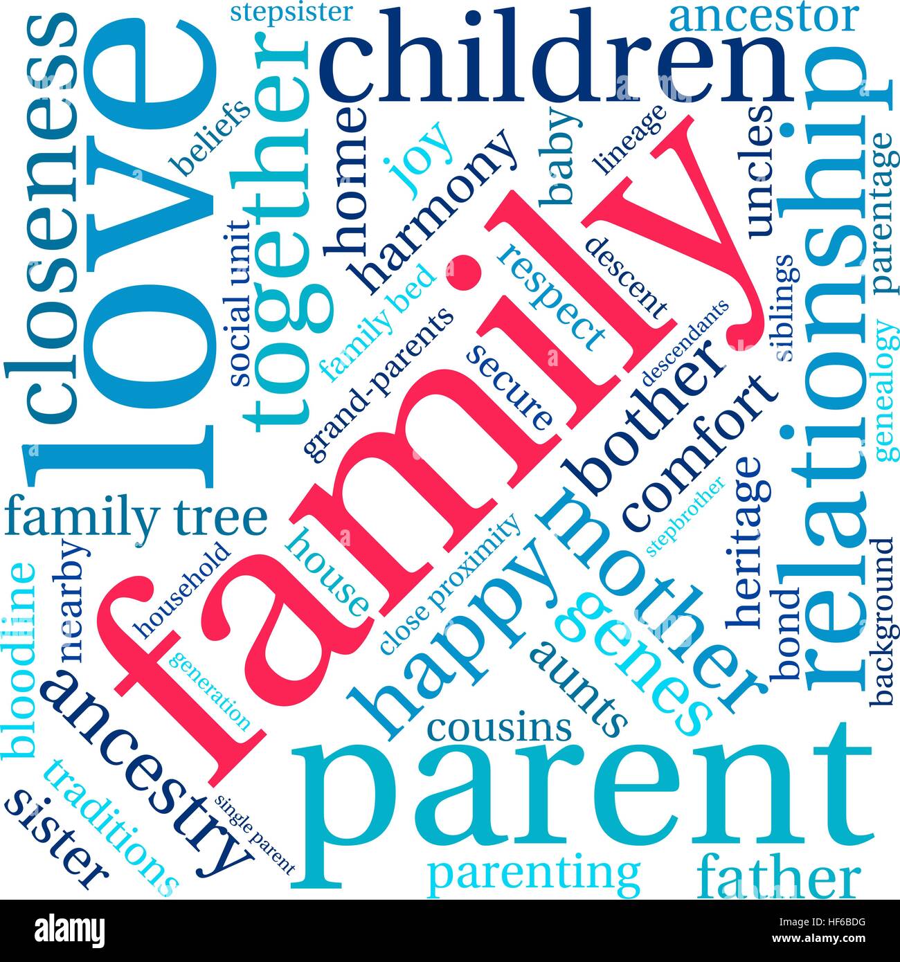 Family word cloud on a white background Stock Vector Image & Art - Alamy