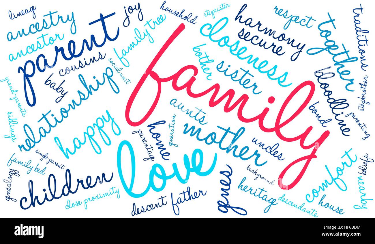 Family word cloud on a white background Stock Vector Image & Art - Alamy