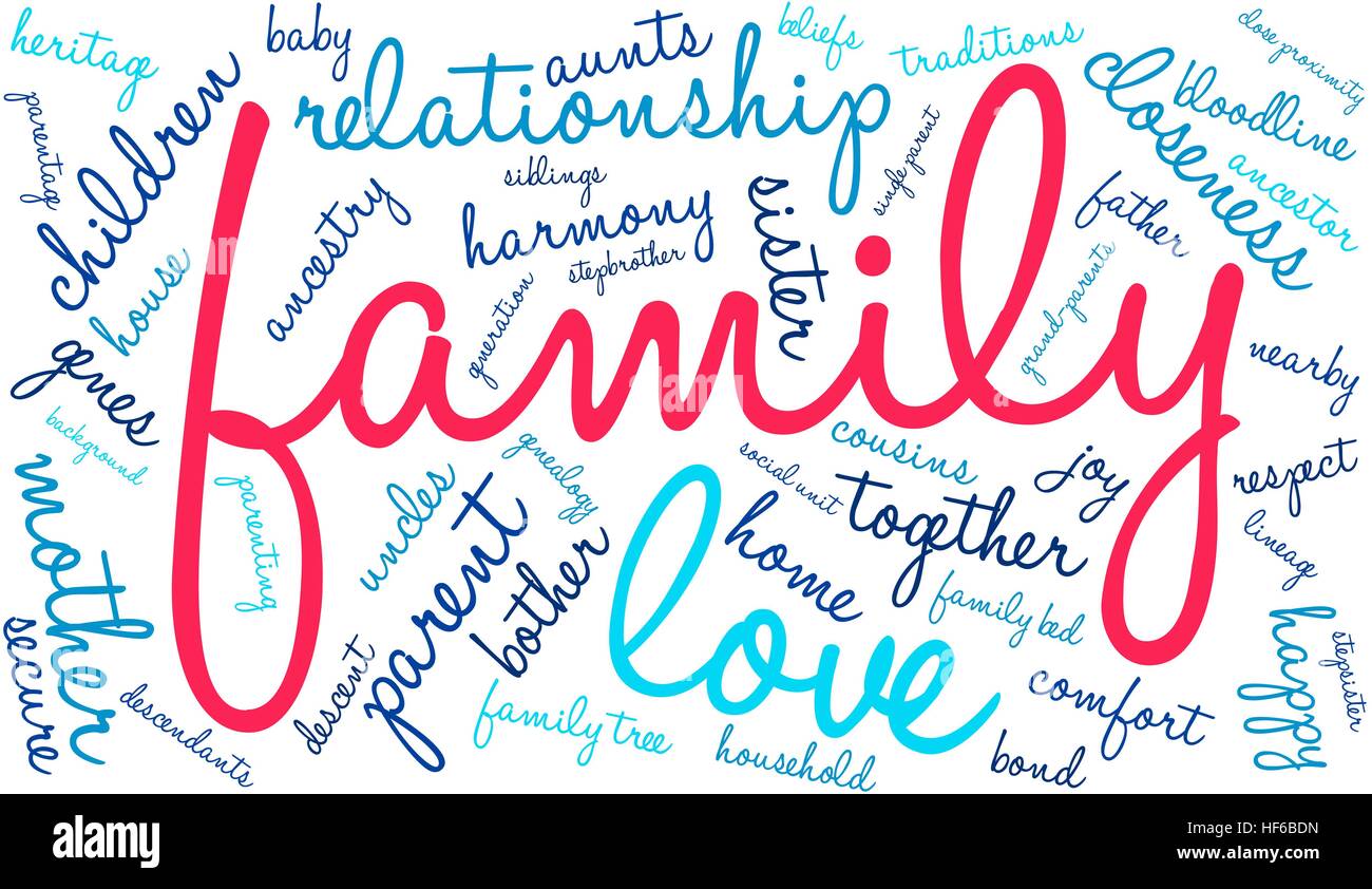 Family word cloud on a white background Stock Vector Image & Art - Alamy