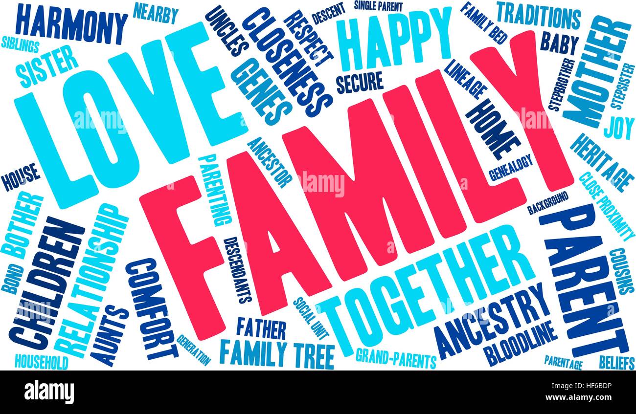 Family word cloud on a white background Stock Vector Image & Art - Alamy