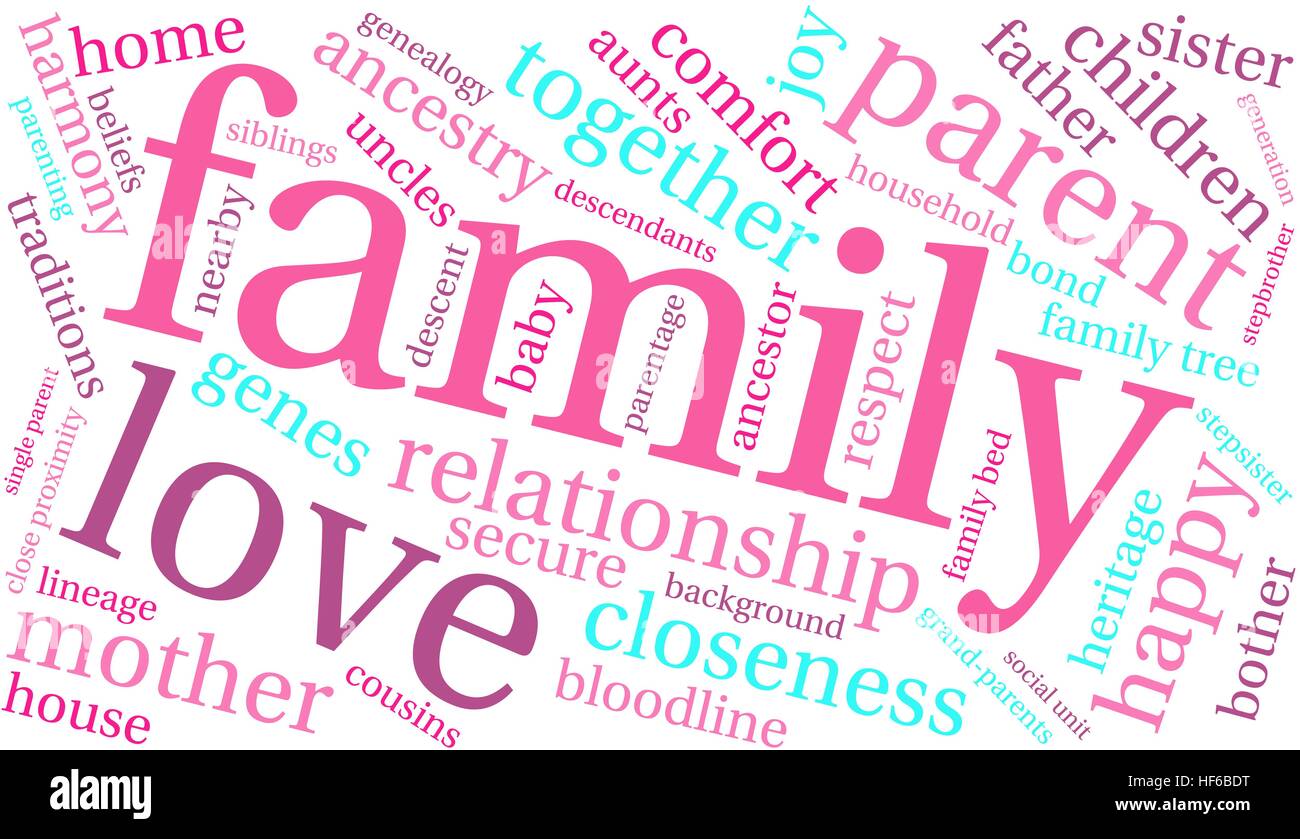 Family word cloud on a white background Stock Vector Image & Art - Alamy