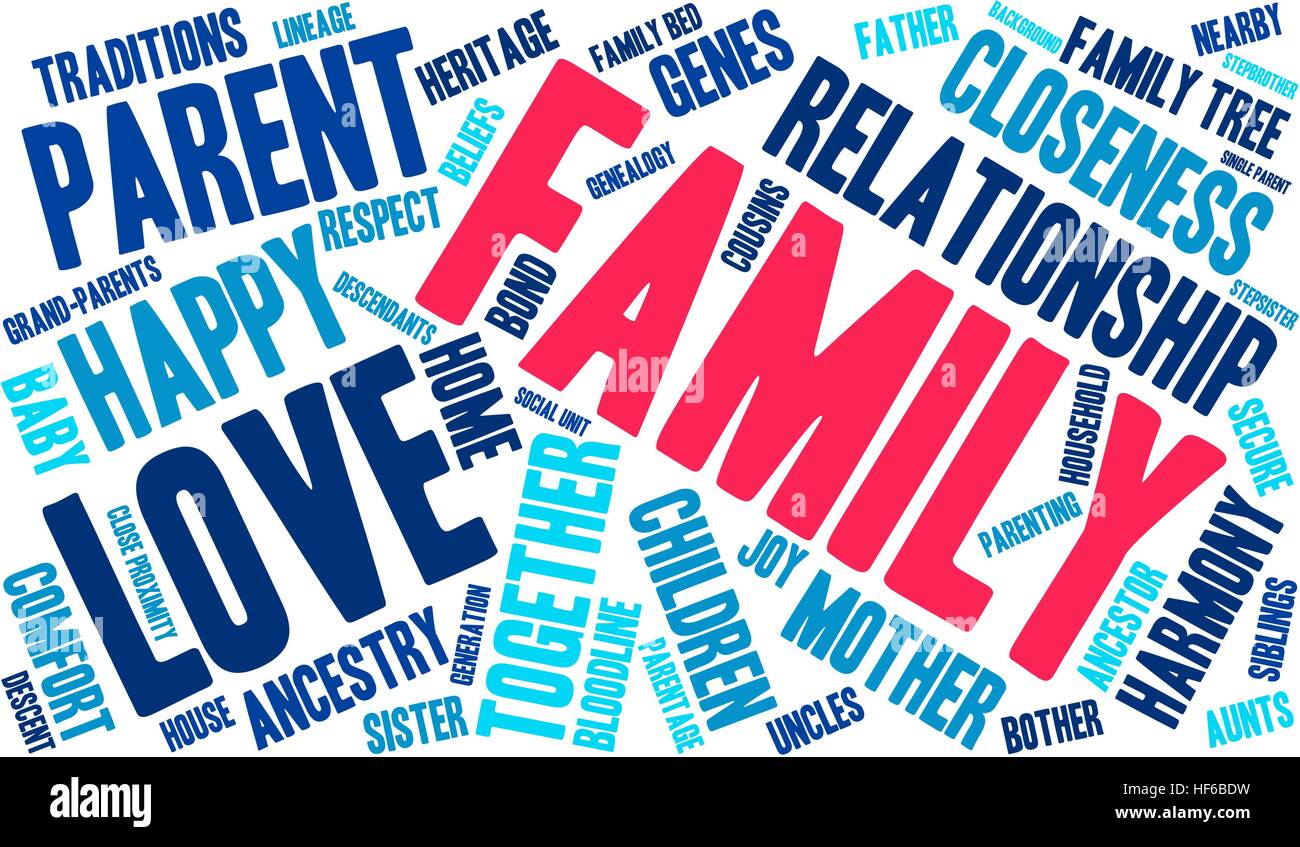 Family word cloud on a white background Stock Vector Image & Art - Alamy