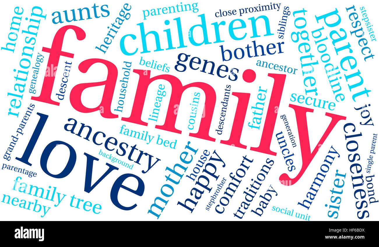 Family word cloud on a white background Stock Vector Image & Art - Alamy