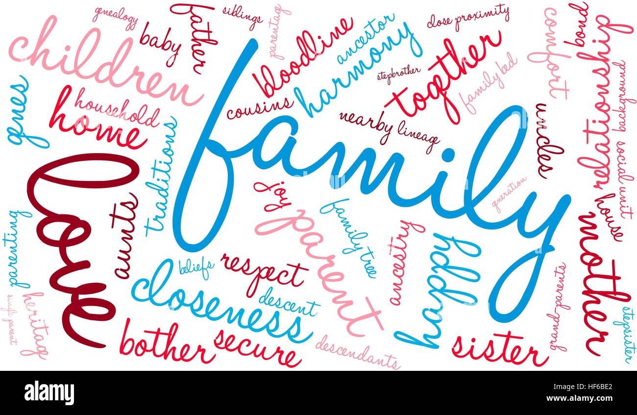 Family word cloud on a white background Stock Vector Image & Art - Alamy