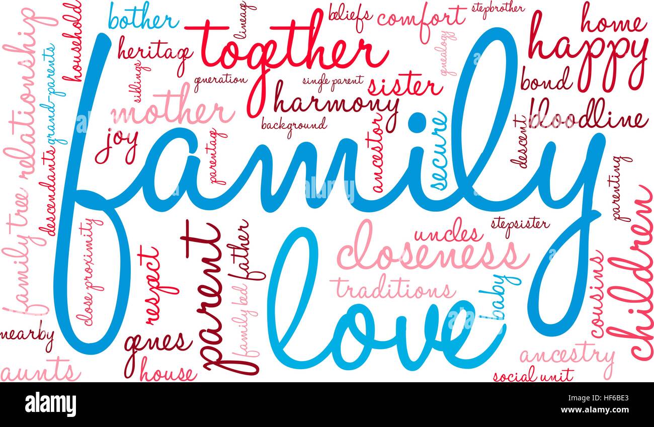 Family word cloud on a white background Stock Vector Image & Art - Alamy