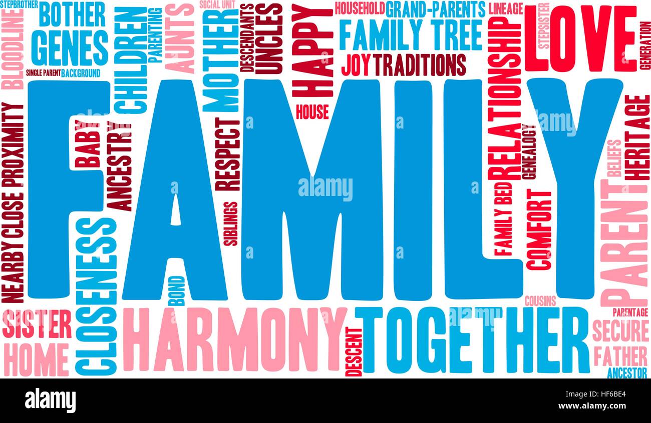 Family word cloud on a white background Stock Vector Image & Art - Alamy