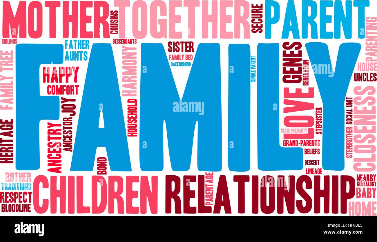 Family word cloud on a white background Stock Vector Image & Art - Alamy