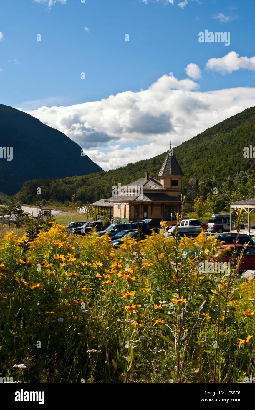 AMC, New Hampshire, the historic 19th c. Crawford Railway station still ...