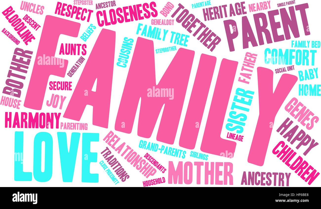 Family word cloud on a white background Stock Vector Image & Art - Alamy