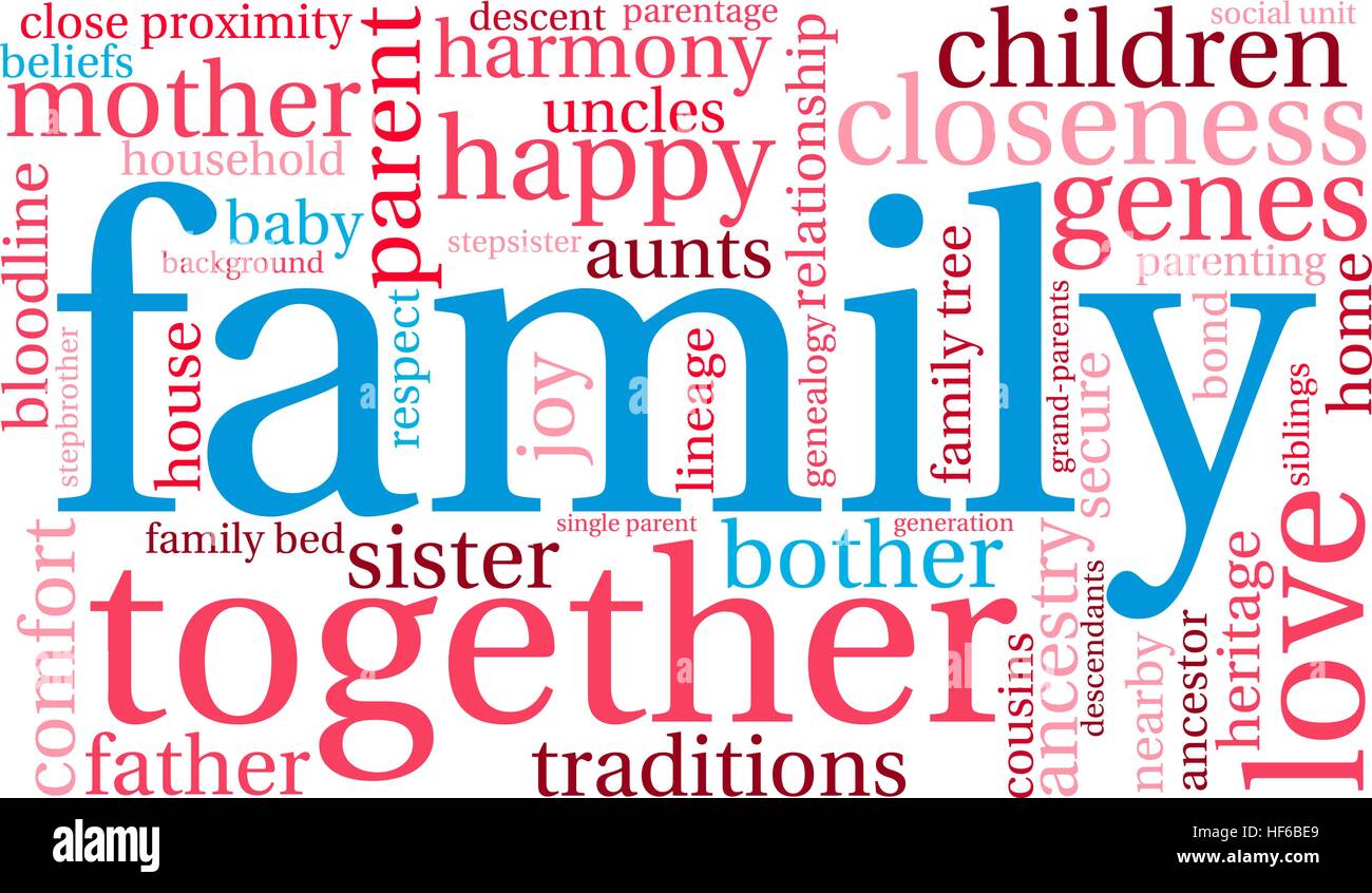 Family word cloud on a white background Stock Vector Image & Art - Alamy