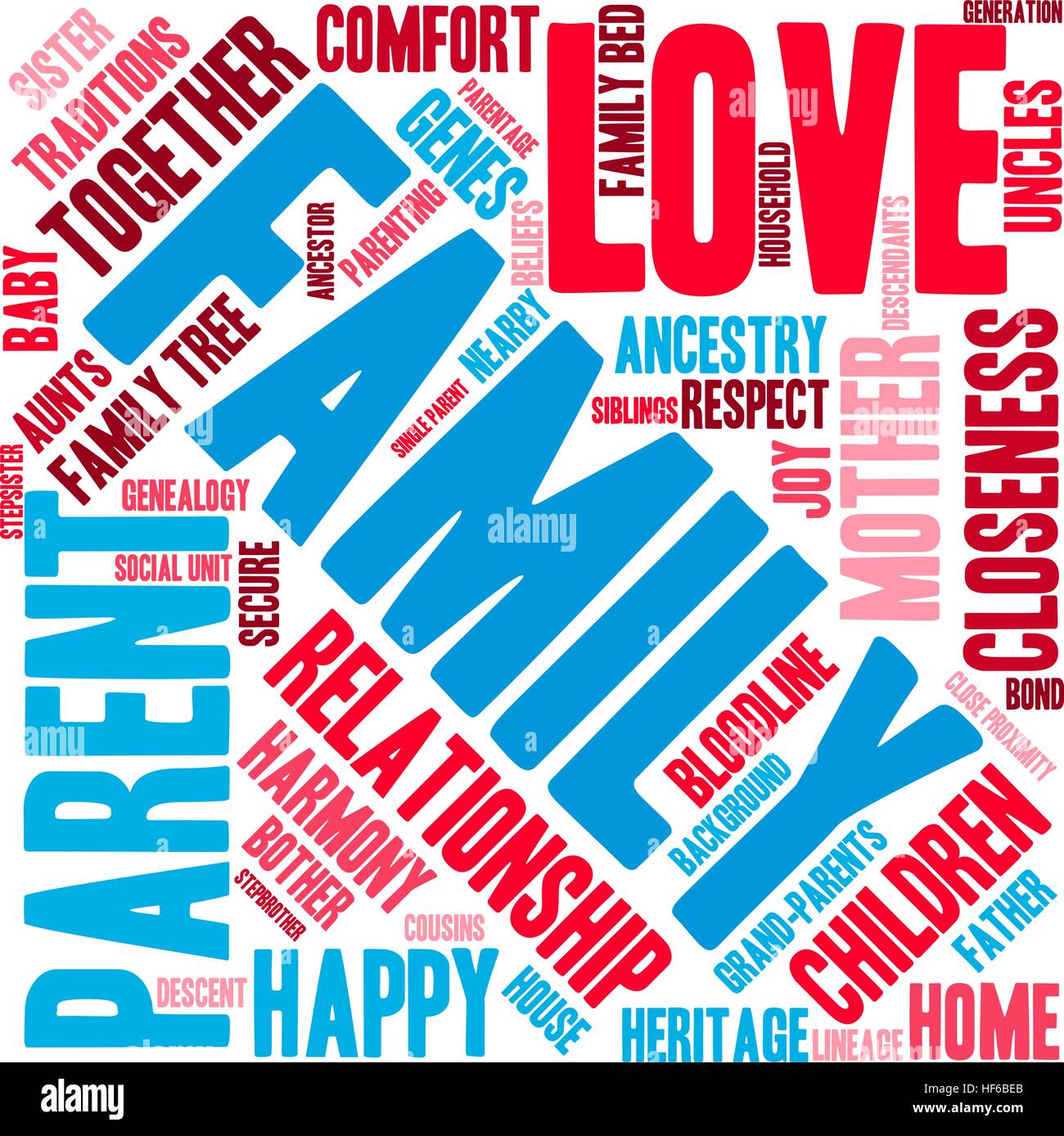 Family word cloud on a white background Stock Vector Image & Art - Alamy