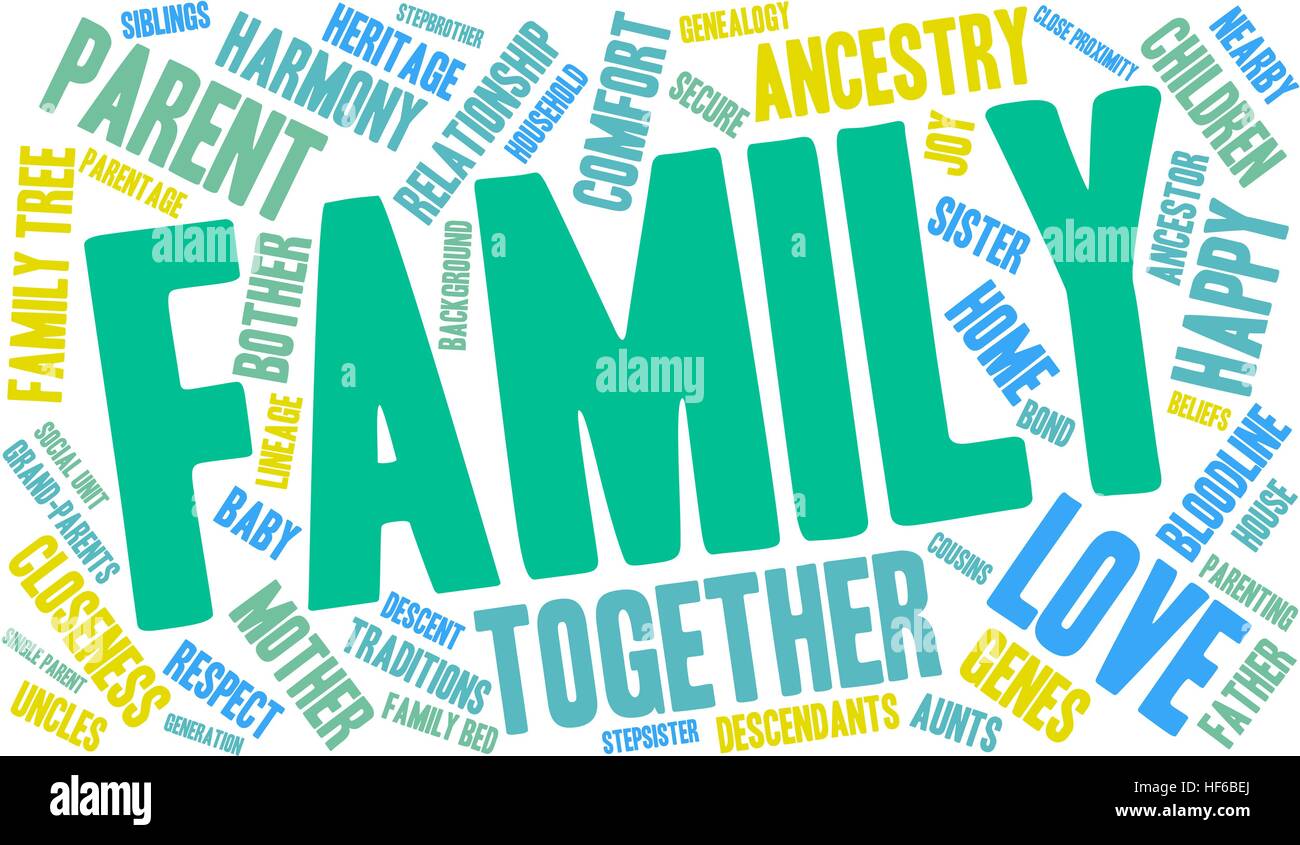 Family word cloud on a white background Stock Vector Image & Art - Alamy