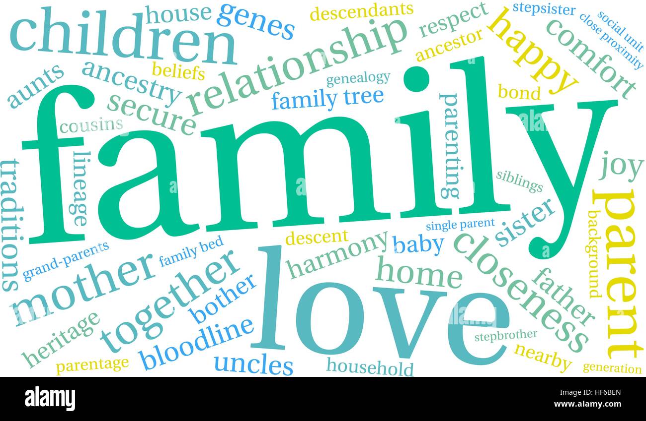 Family word cloud on a white background Stock Vector Image & Art - Alamy