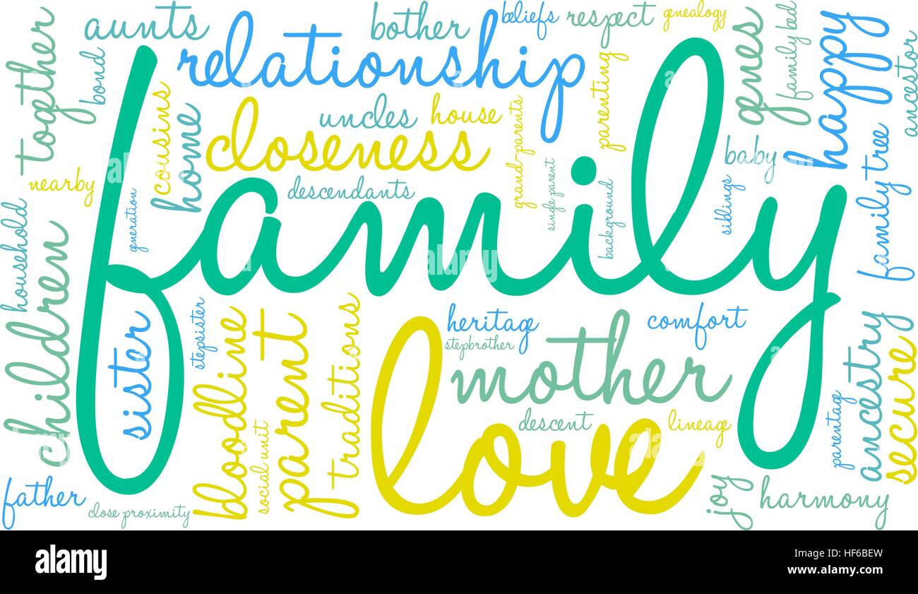 Family word cloud on a white background Stock Vector Image & Art - Alamy