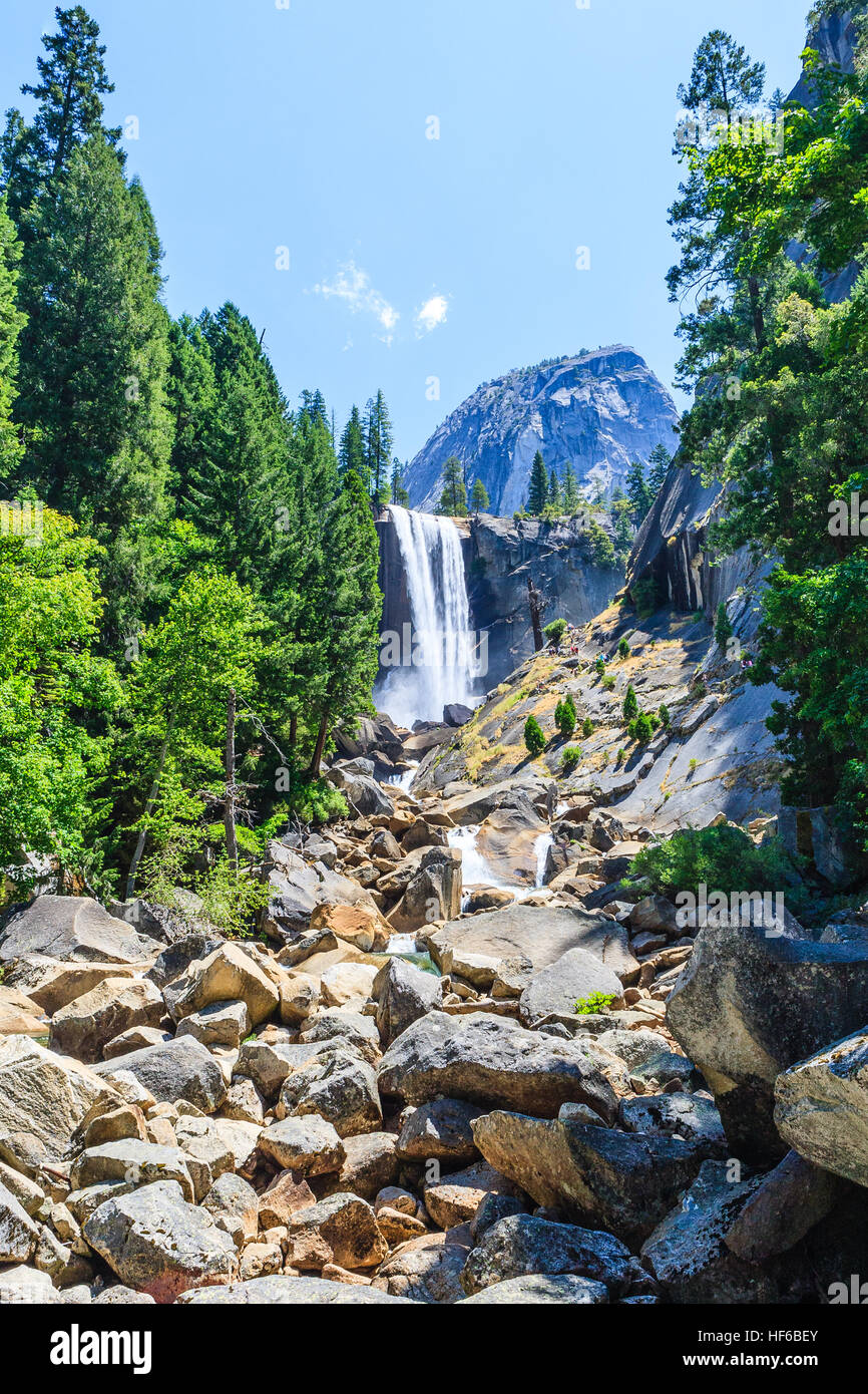 Vernal Fall is a 317 feet waterfall on the Merced River just downstream ...