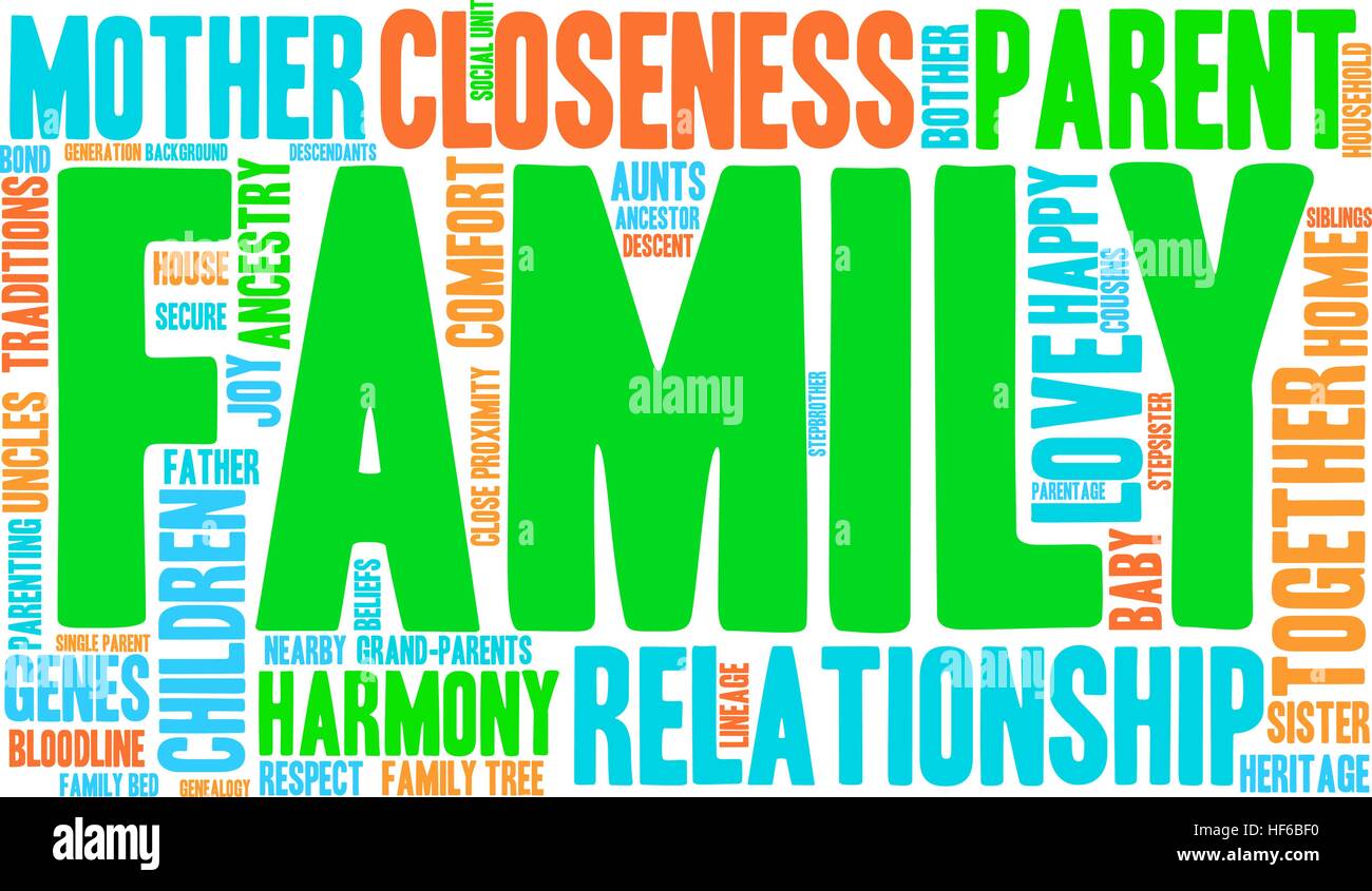 Family word cloud on a white background Stock Vector Image & Art - Alamy