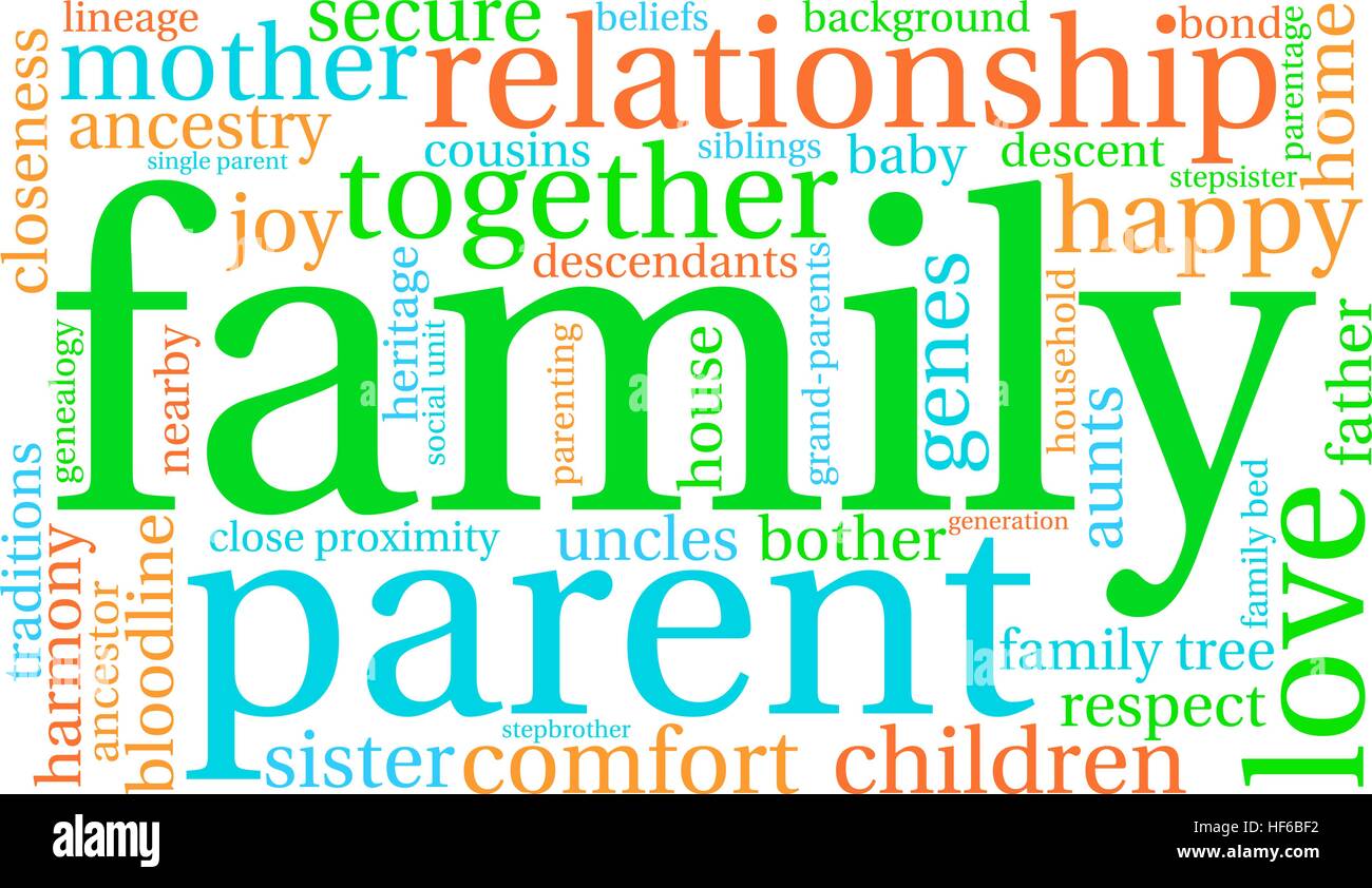 Family word cloud on a white background Stock Vector Image & Art - Alamy