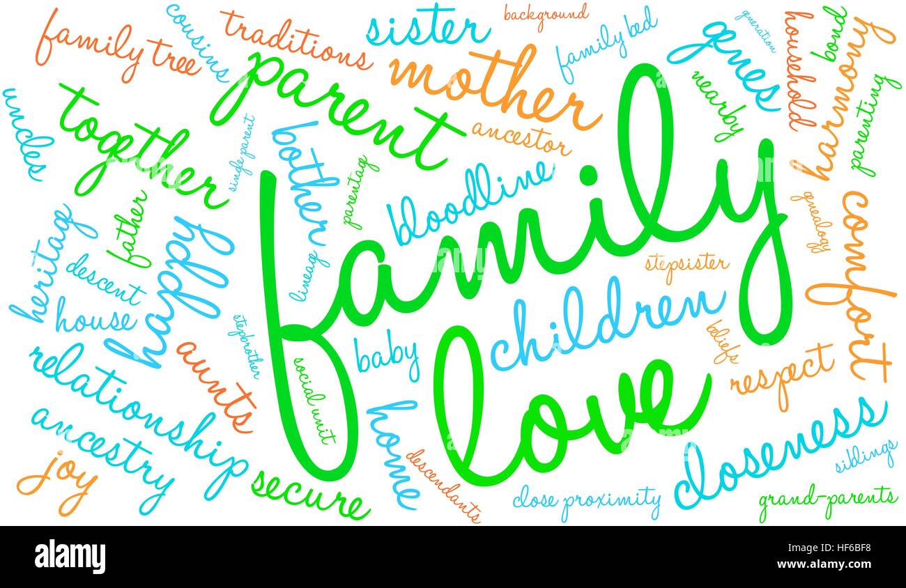 Family word cloud on a white background Stock Vector Image & Art - Alamy