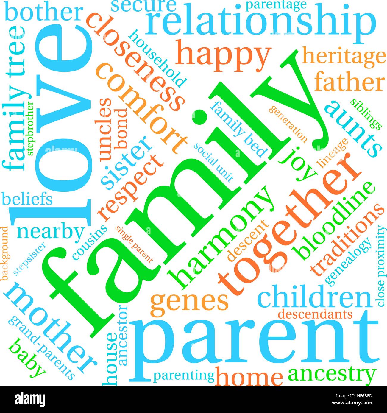 Family word cloud on a white background Stock Vector Image & Art - Alamy