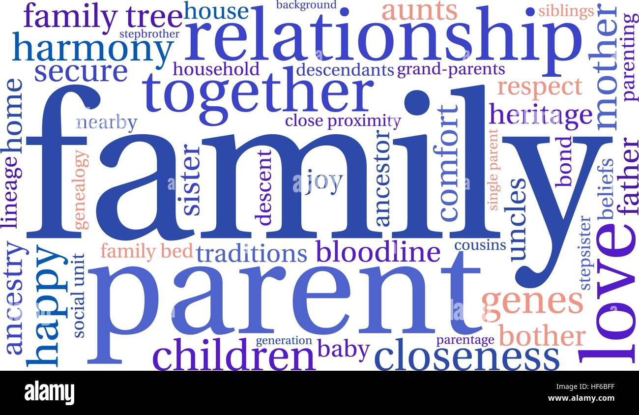 Family word cloud on a white background Stock Vector Image & Art - Alamy
