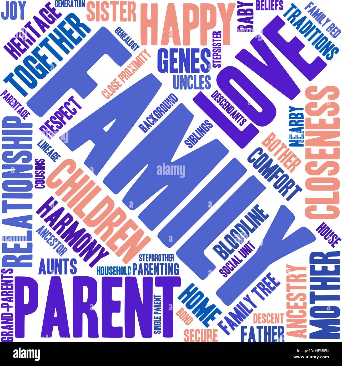 Family word cloud on a white background Stock Vector Image & Art - Alamy