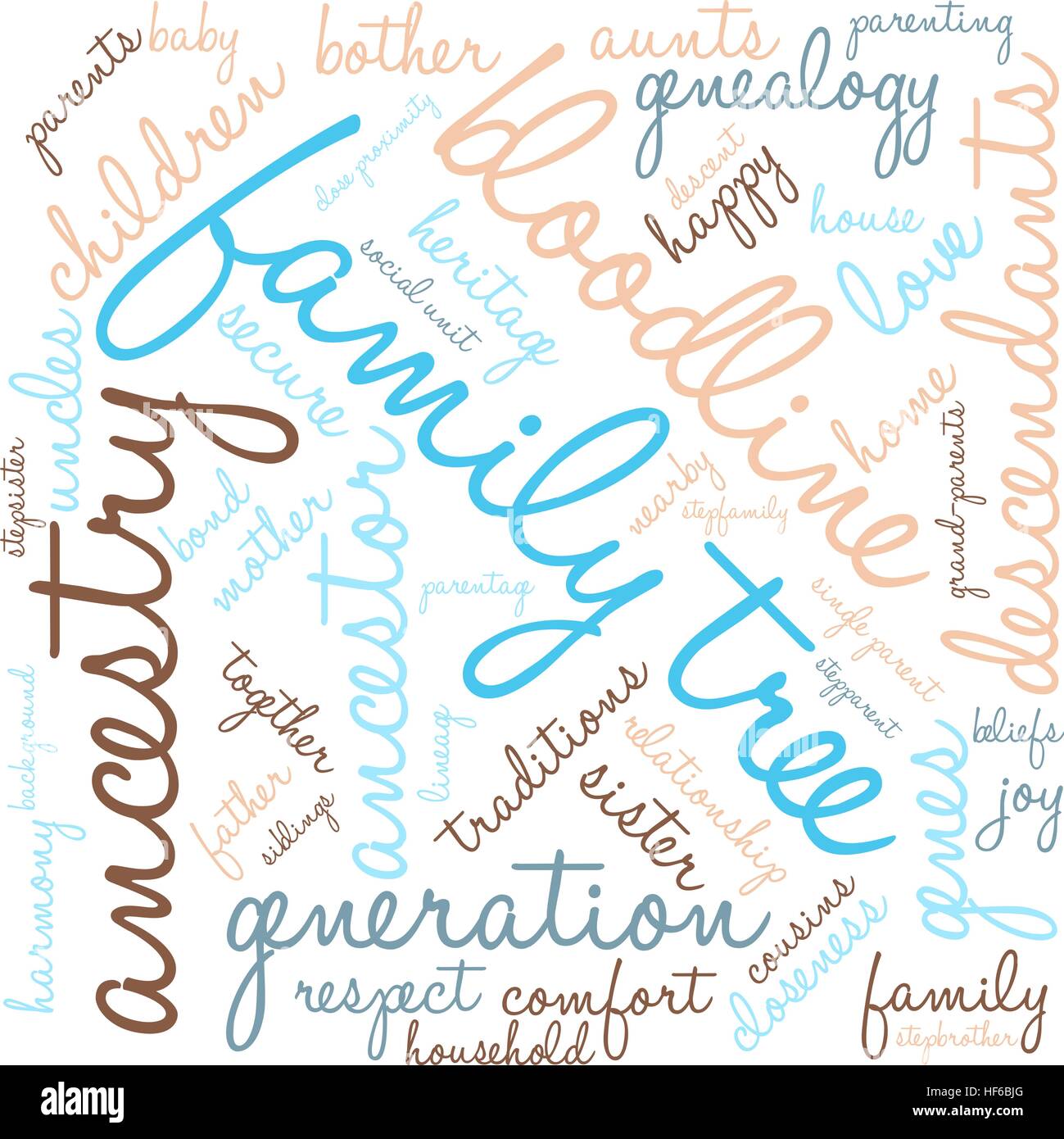 Family Tree word cloud on a white background Stock Vector Image & Art ...