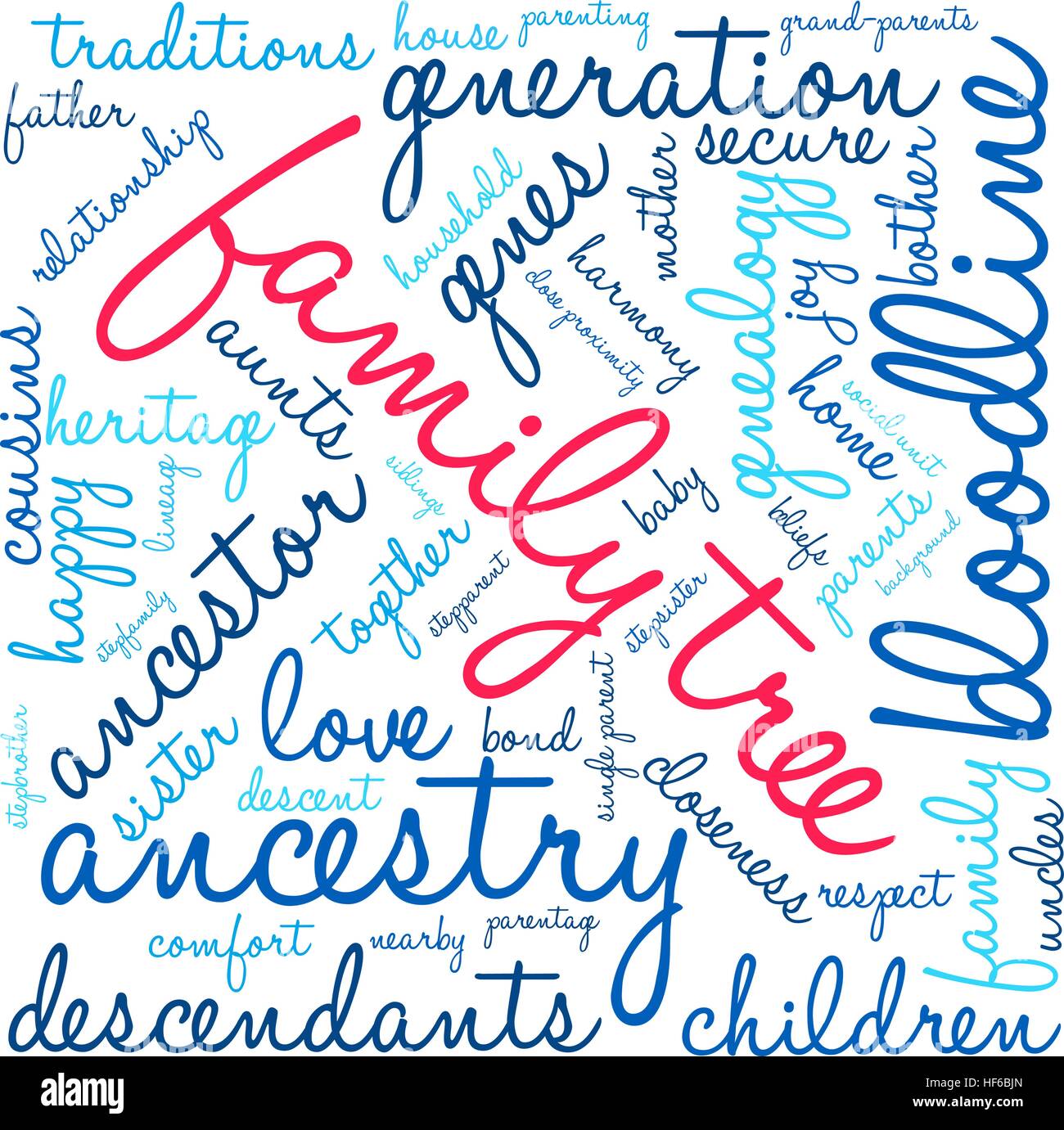 Family tree word cloud on hi-res stock photography and images - Alamy