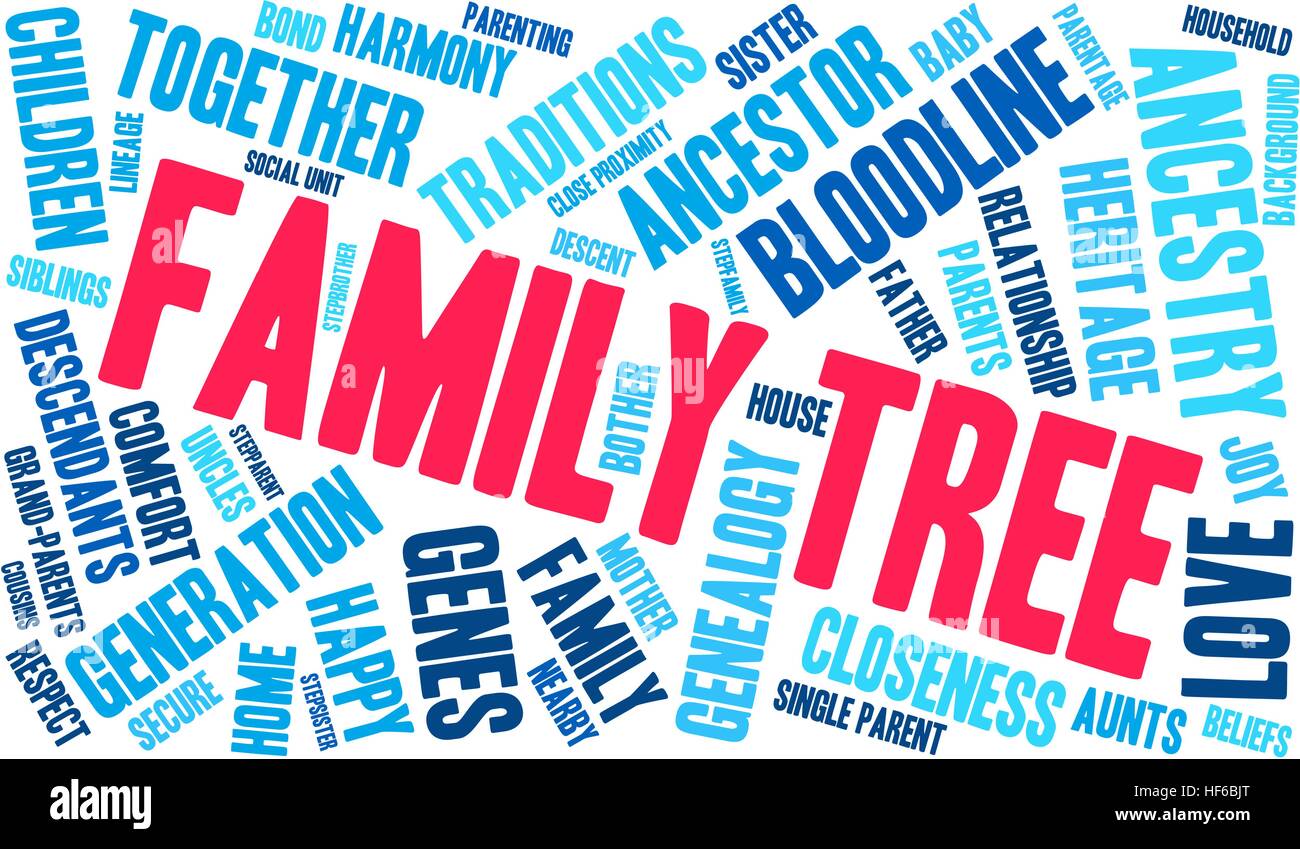 Family Tree word cloud on a white background Stock Vector Image & Art ...
