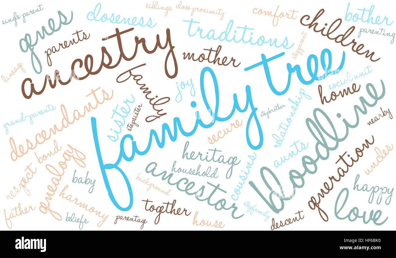 Family Tree word cloud on a white background Stock Vector Image & Art ...
