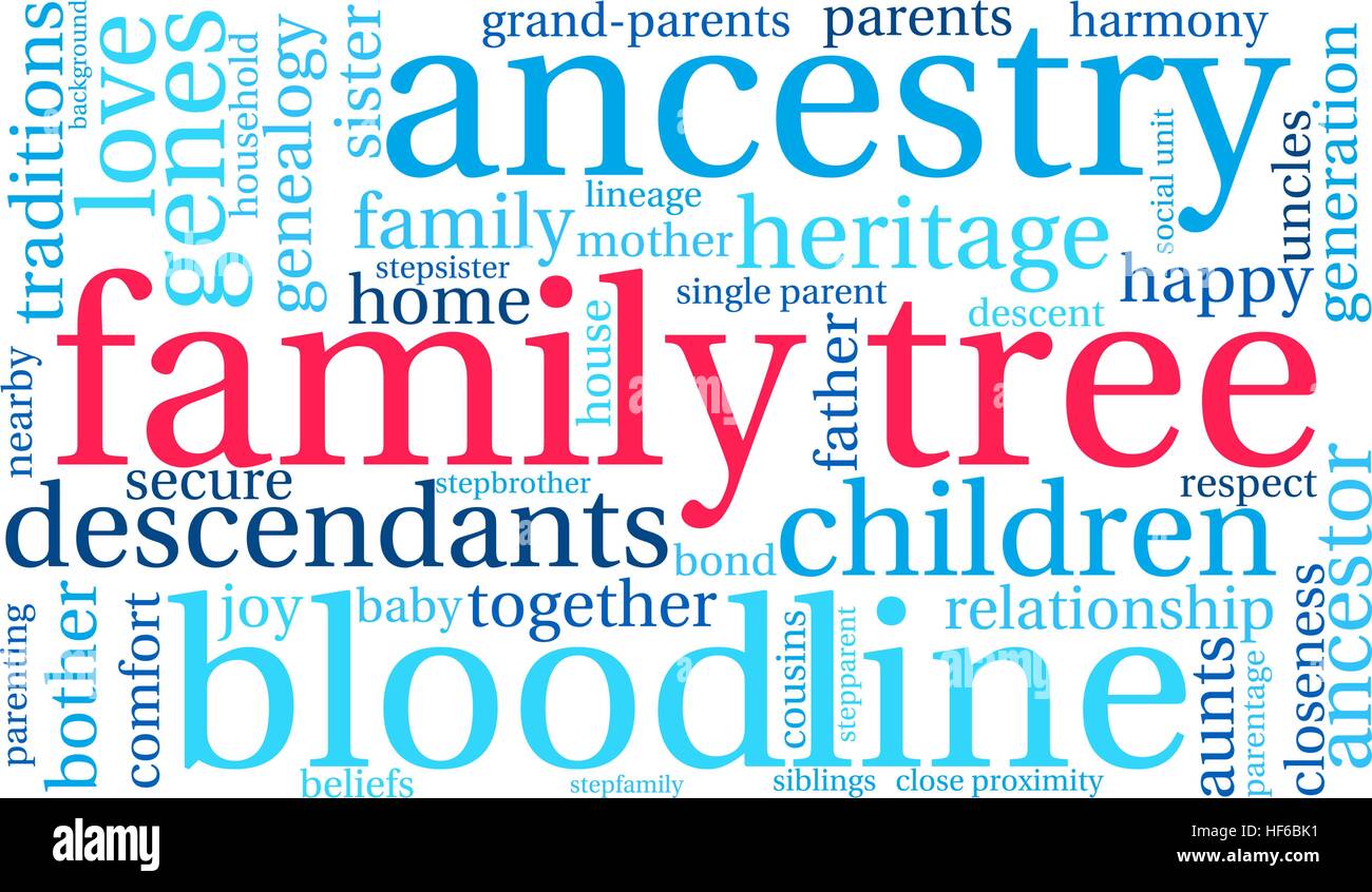 Family Tree word cloud on a white background Stock Vector Image & Art ...