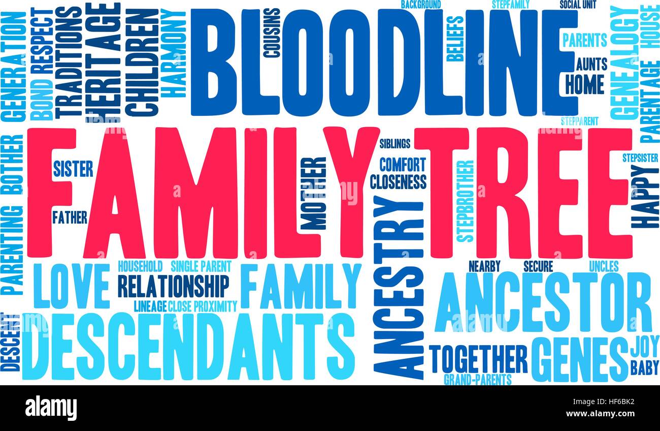 Family Tree word cloud on a white background Stock Vector Image & Art ...