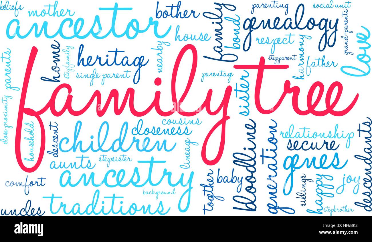 Family Tree word cloud on a white background Stock Vector Image & Art ...