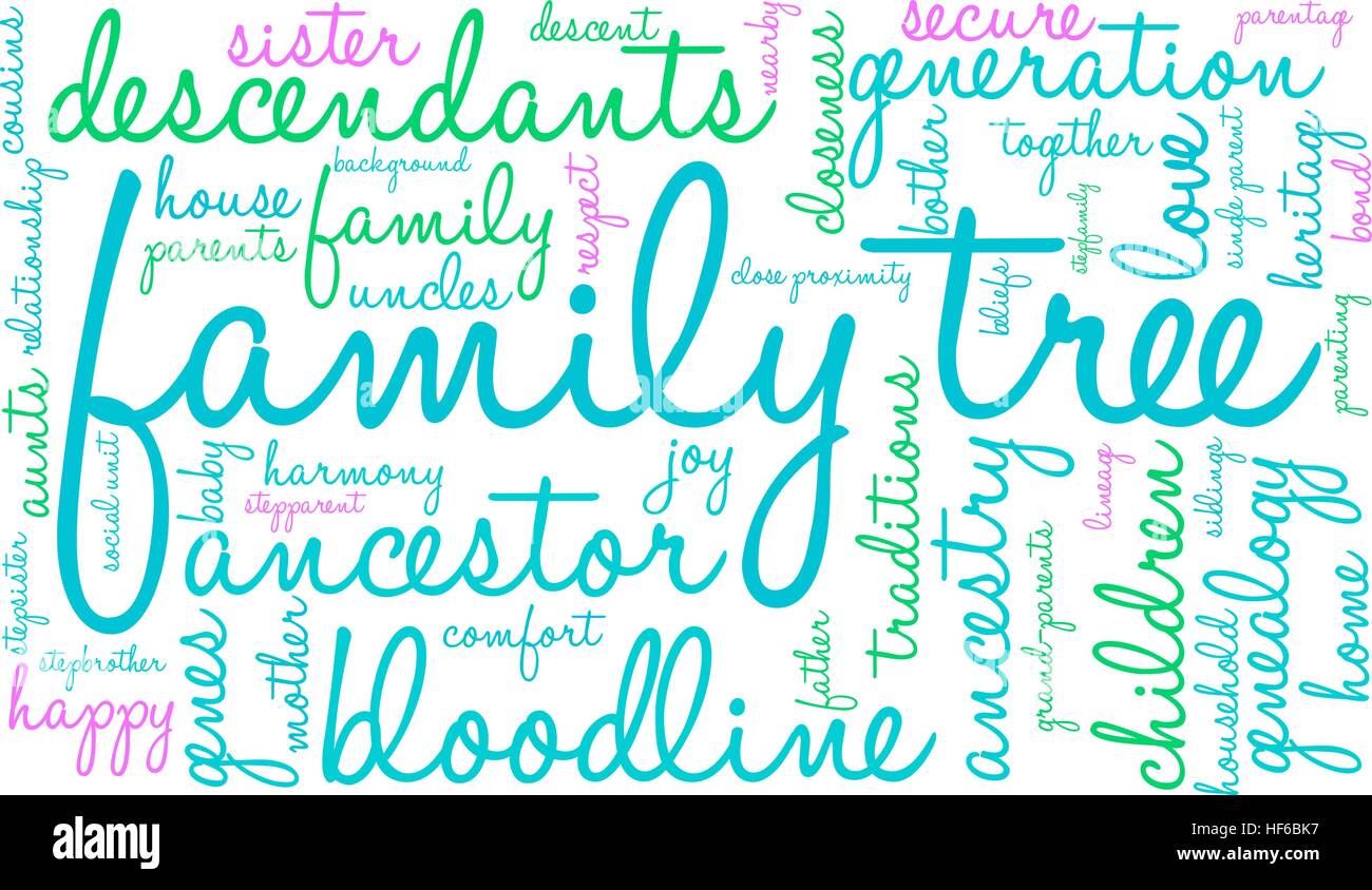 Family Tree word cloud on a white background Stock Vector Image & Art ...