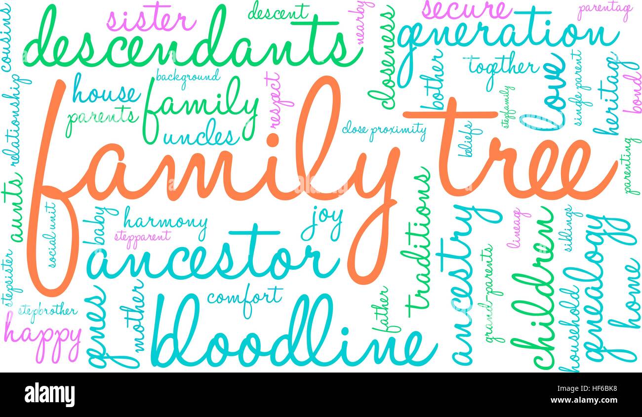 Family Tree word cloud on a white background Stock Vector Image & Art ...