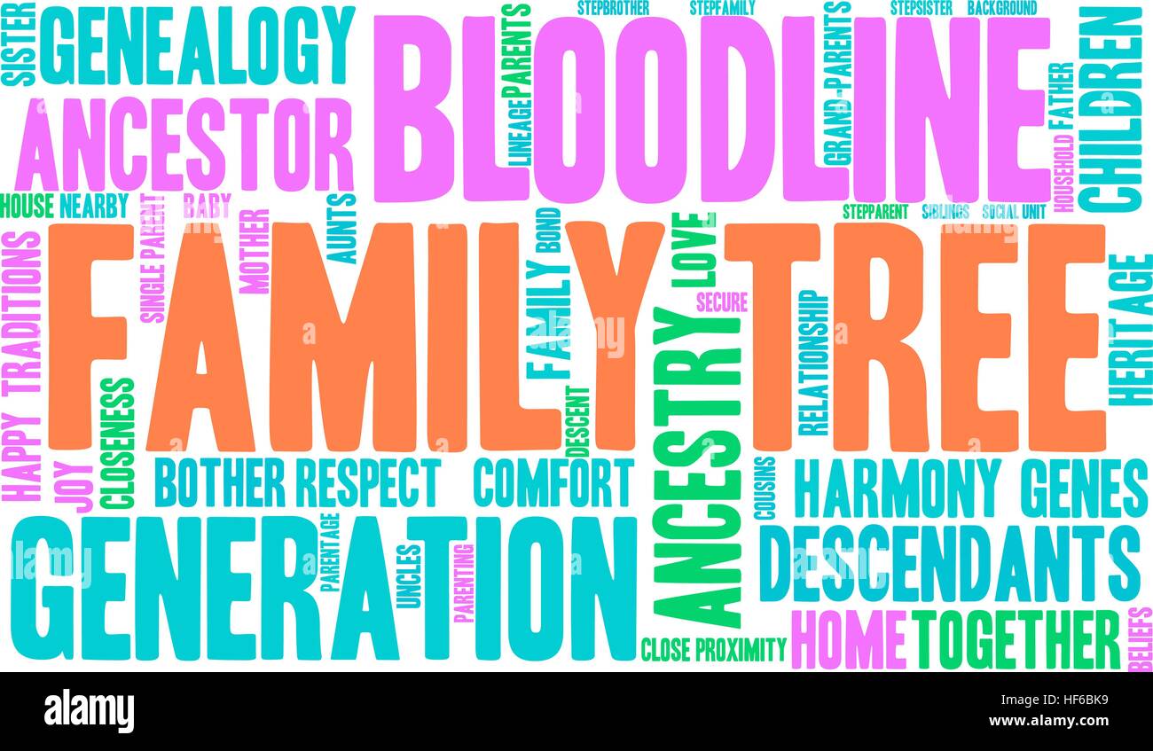 Family Tree word cloud on a white background Stock Vector Image & Art ...