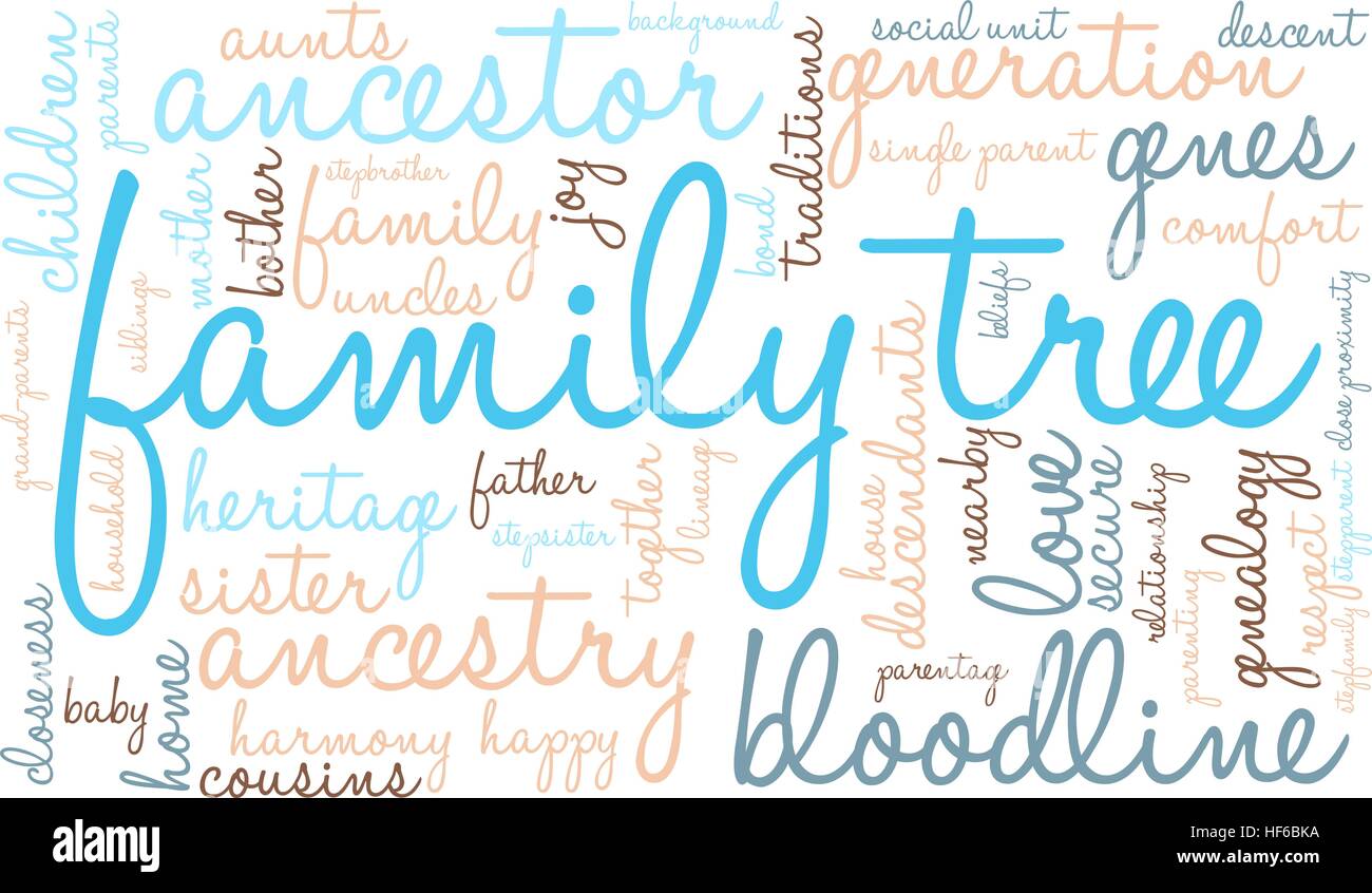 Family Tree word cloud on a white background Stock Vector Image & Art ...