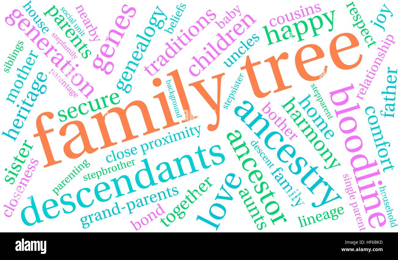 Family Tree word cloud on a white background Stock Vector Image & Art ...
