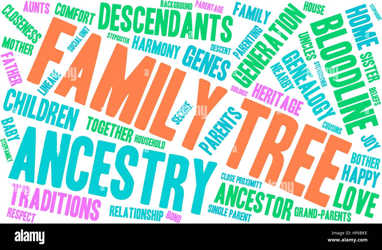 Family Tree word cloud on a white background Stock Vector Image & Art ...