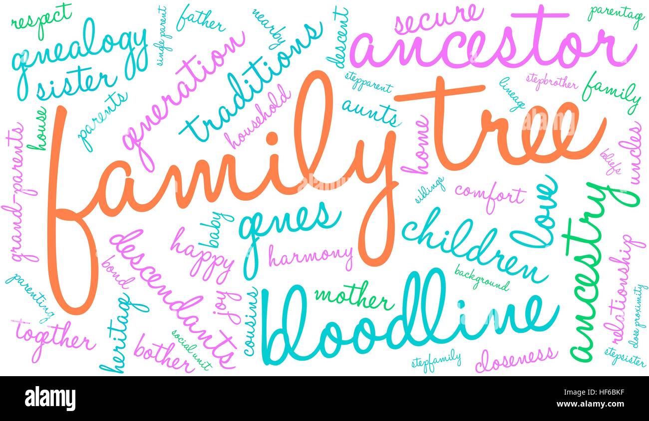 Family Tree word cloud on a white background Stock Vector Image & Art ...