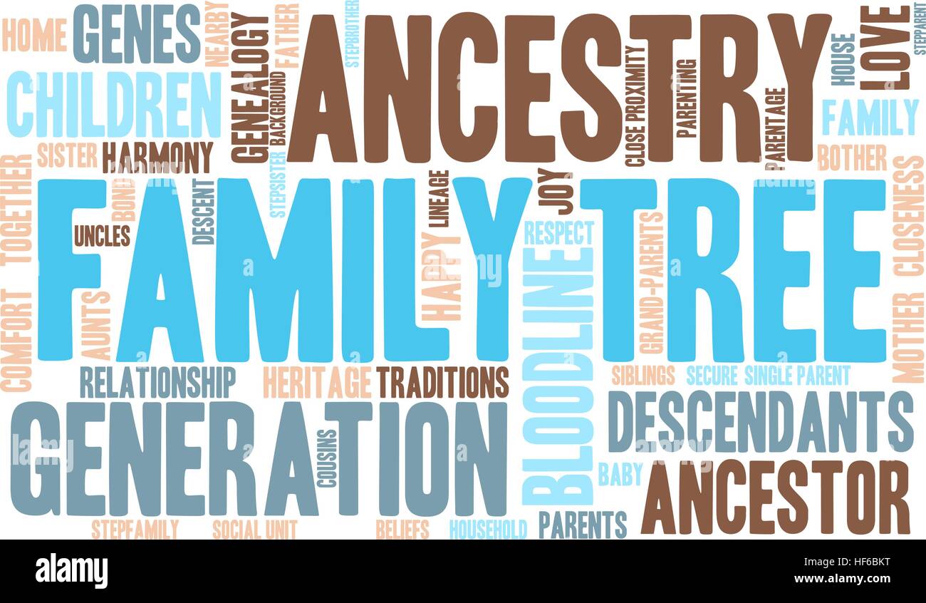 Family Tree word cloud on a white background Stock Vector Image & Art ...