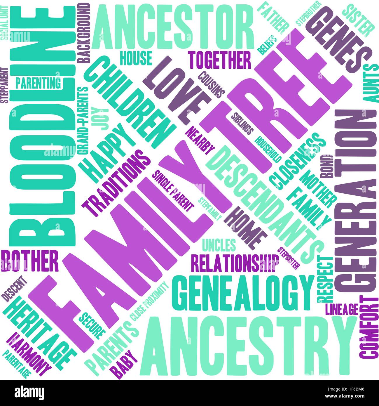 Family Tree word cloud on a white background Stock Vector Image & Art ...