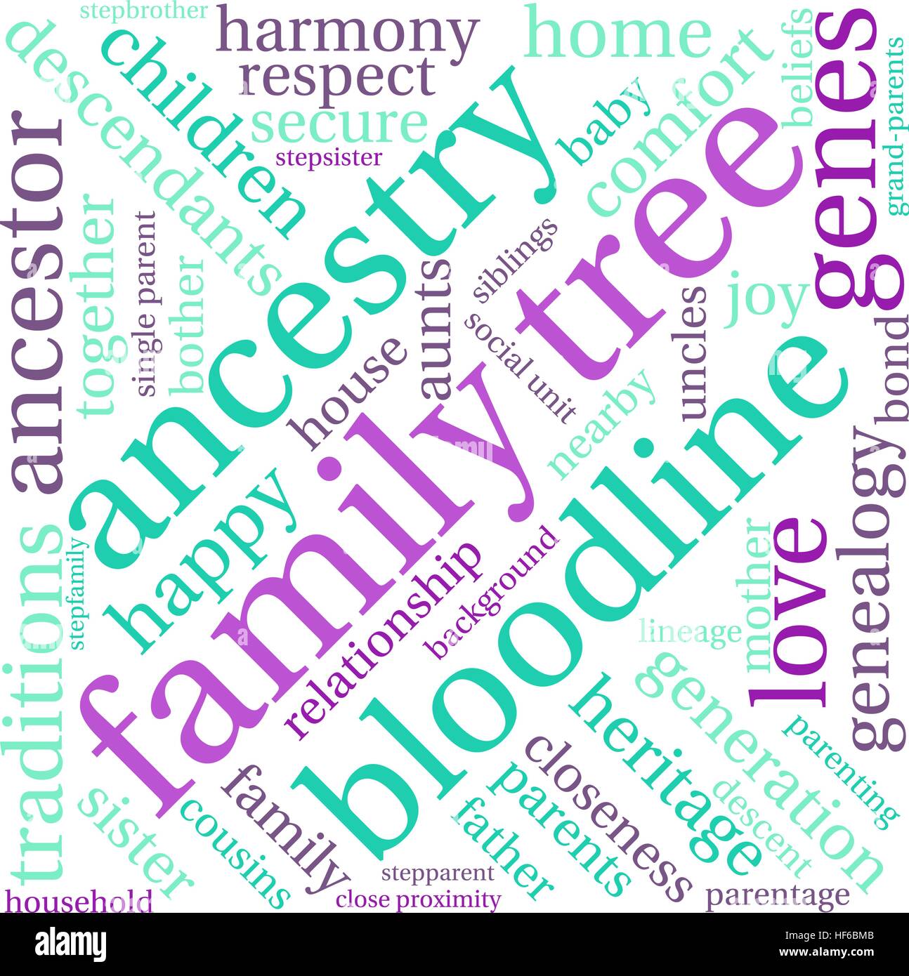 Family Tree word cloud on a white background Stock Vector Image & Art ...
