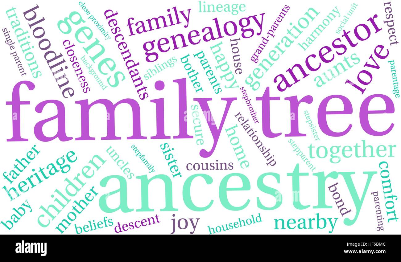 Family Tree word cloud on a white background Stock Vector Image & Art ...