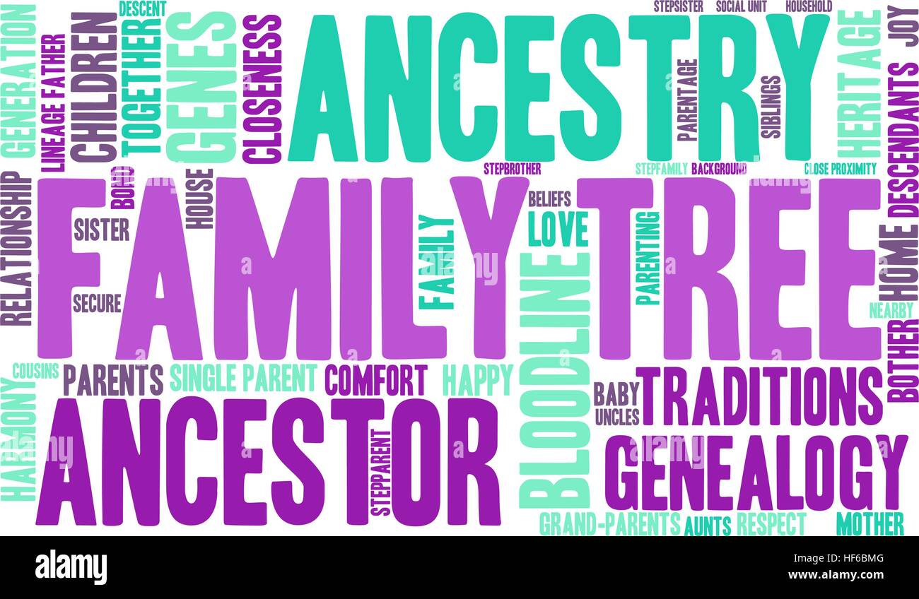Family Tree word cloud on a white background Stock Vector Image & Art ...