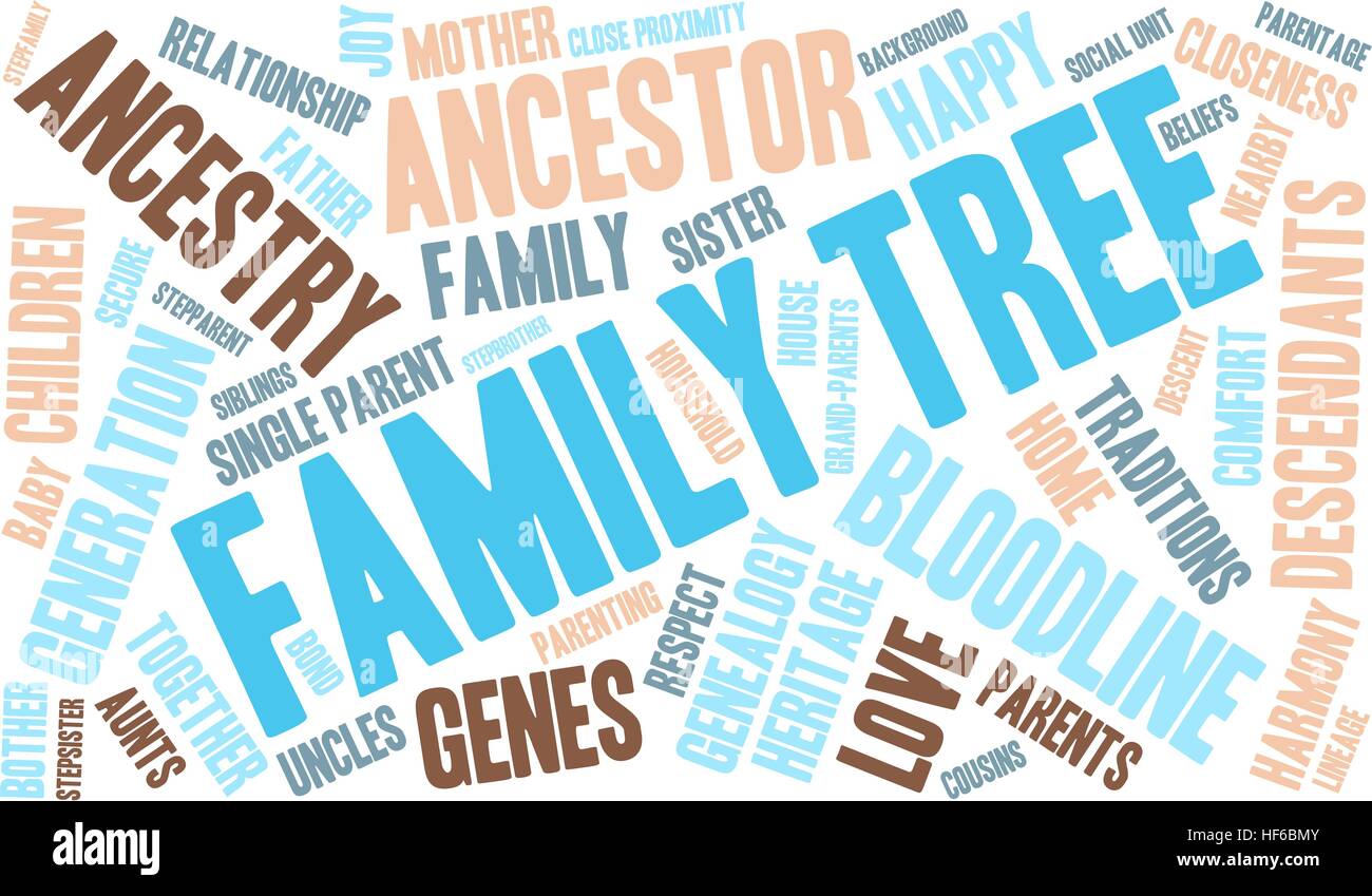 Family Tree word cloud on a white background Stock Vector Image & Art ...