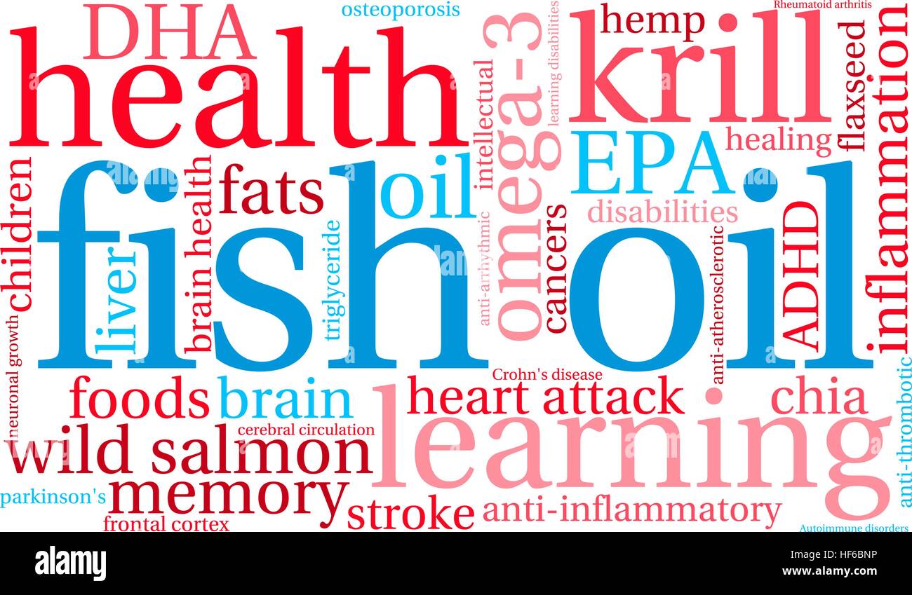 Fish Oil word cloud on a white background Stock Vector Image & Art - Alamy