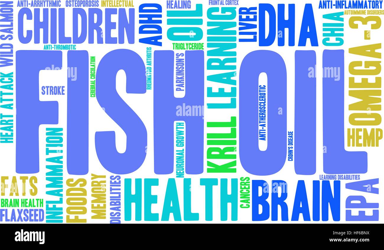 Fish Oil word cloud on a white background Stock Vector Image & Art - Alamy