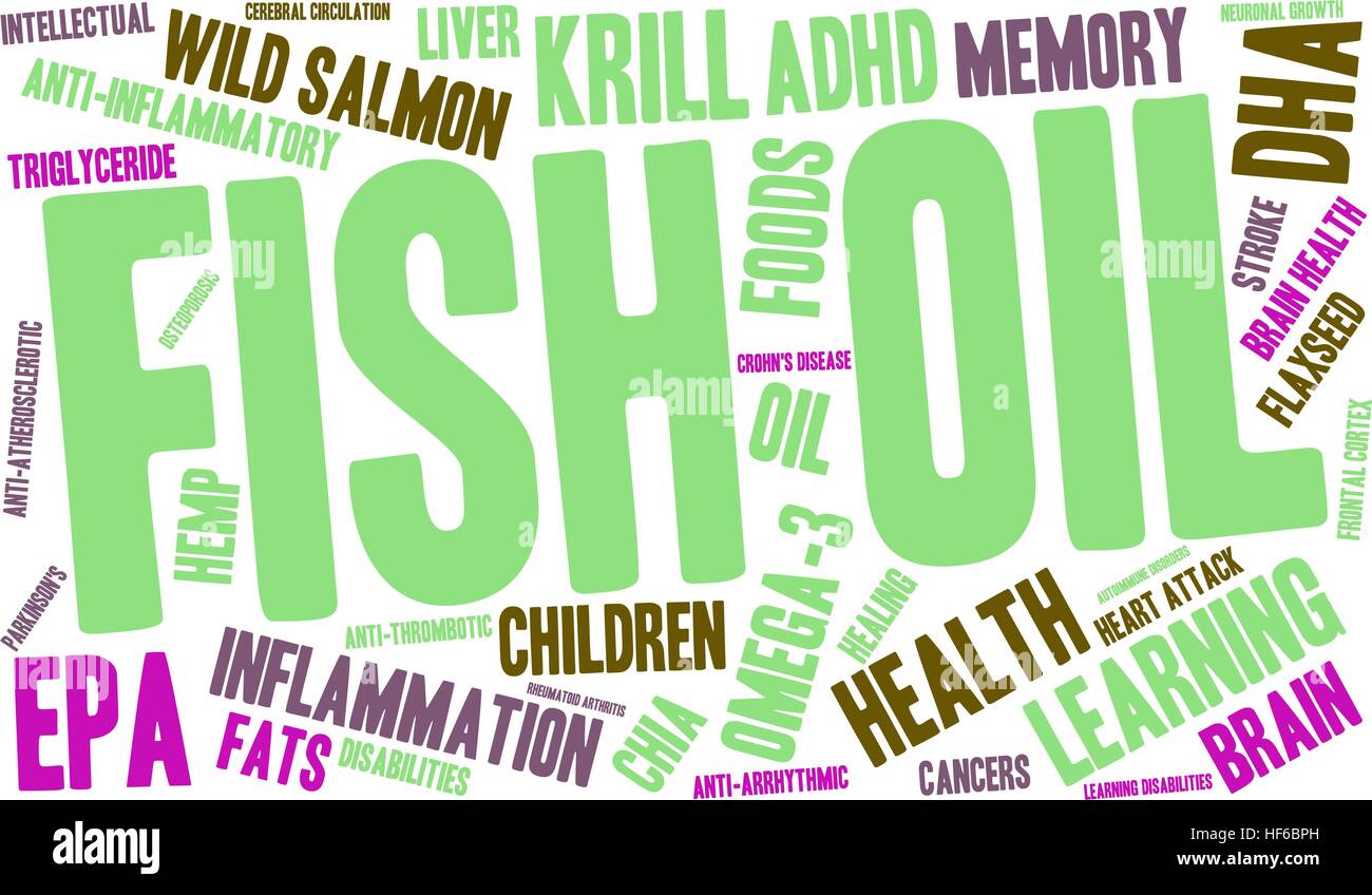 Fish Oil word cloud on a white background Stock Vector Image & Art - Alamy